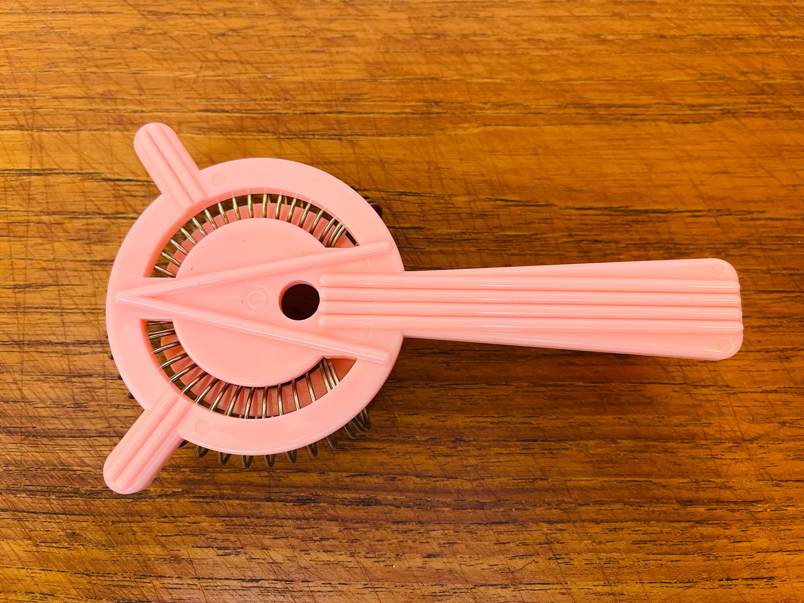 Vintage Mid Century Pink Plastic Bar Strainer | Fun and Funky Vintage